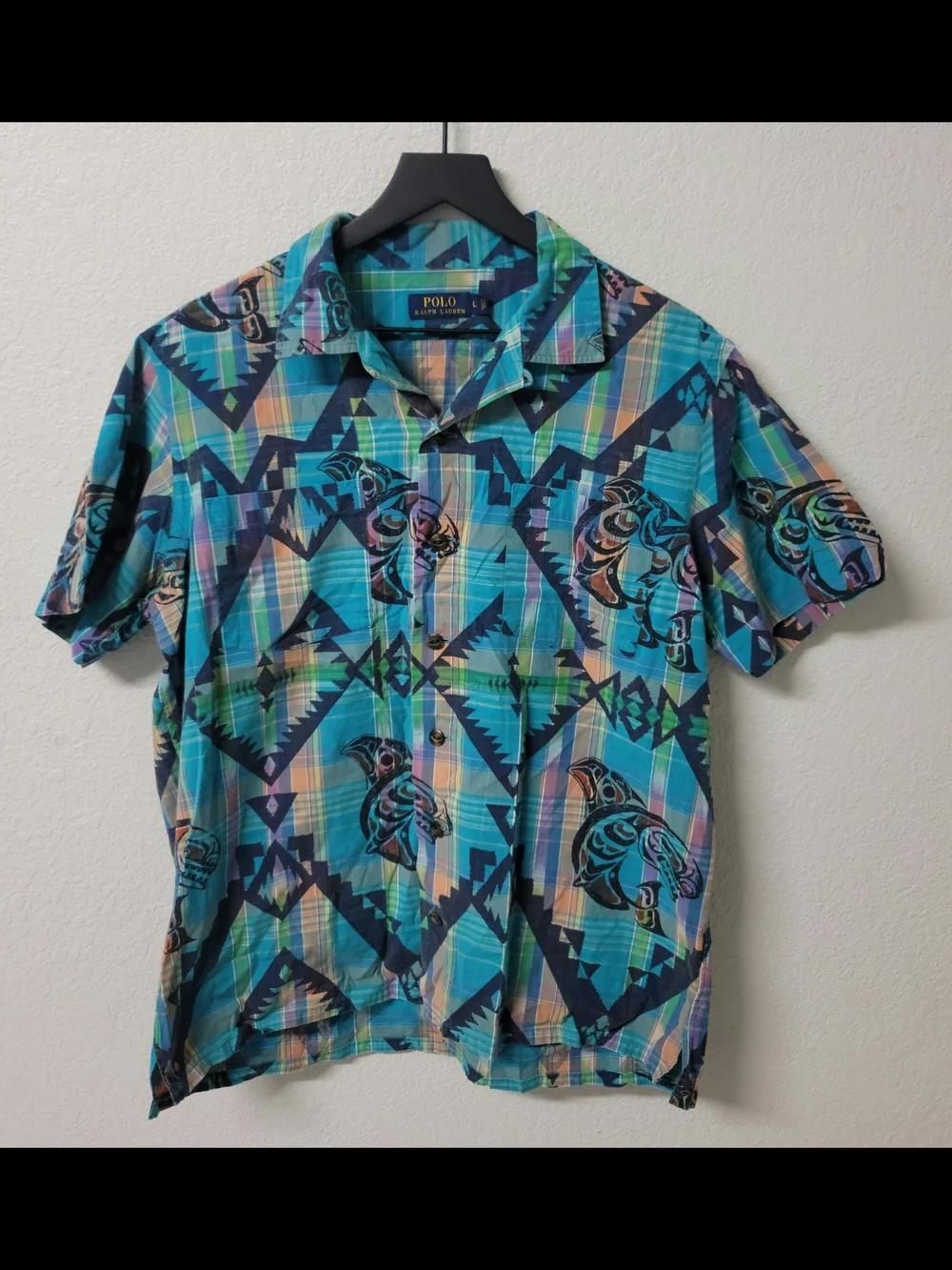 Polo Ralph Lauren | Shirts | Polo Ralph Lauren Camp Shirt Blue Aztec ...